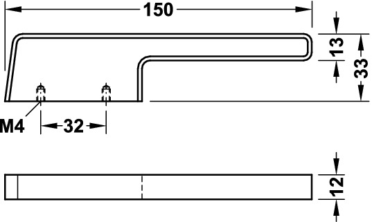 Titanium Coloured L- Shaped Finger Pull Handle at $78.17