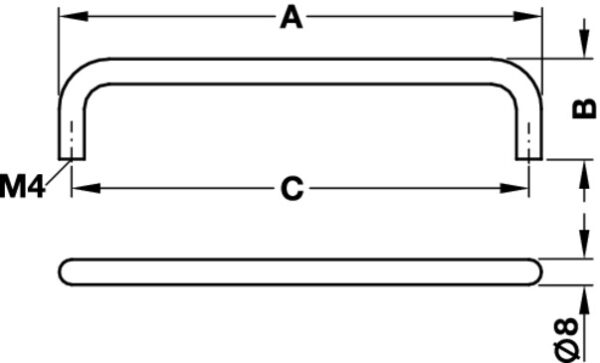 D Pull Handles-Steel, Matt, Polished at 5.30