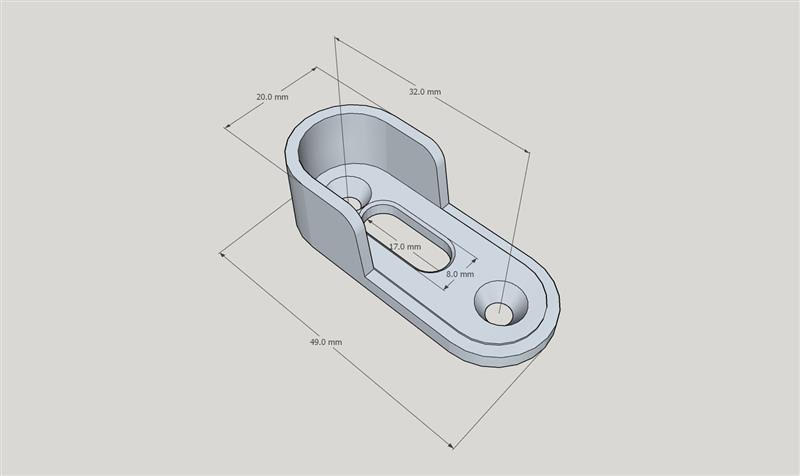 White Wardrobe Rail End Brackets for Oval Hanging Rail 20mm
