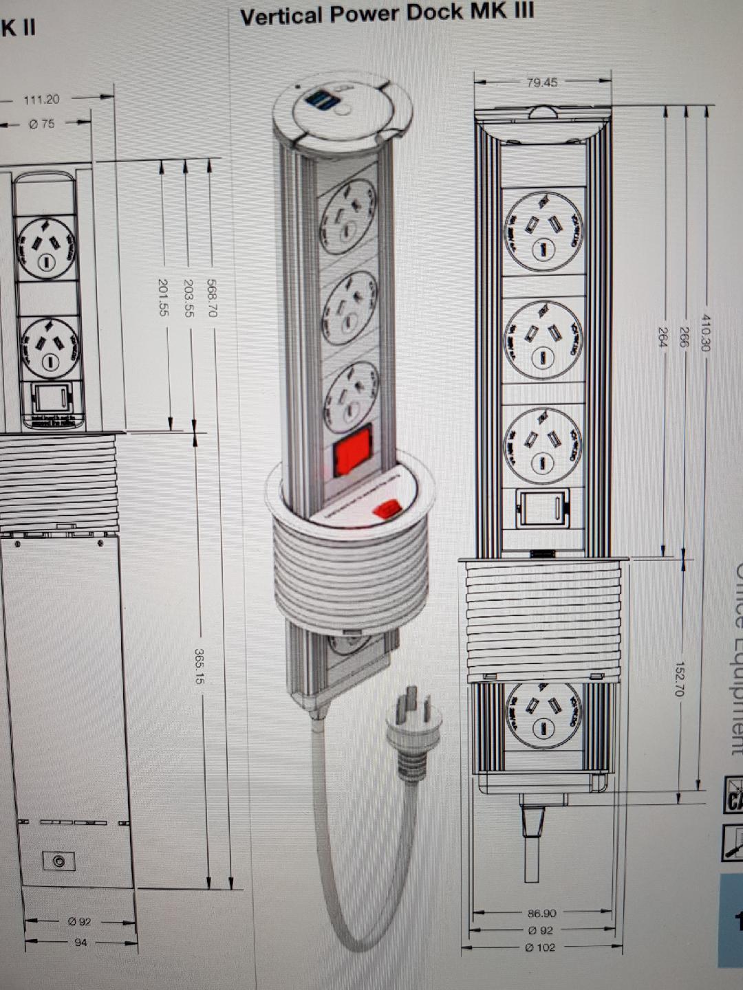 New Lift Up Vertical PowerPoint Dock Station With USB Charging ...