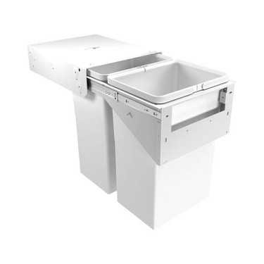 Tanova Simplex Twin Waste Bin - 350mm 2 X 24L, White