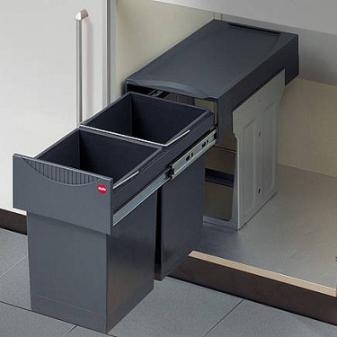 HAFELE Tandem Double Bin, Kitchen Cabinet Bin 2x15L