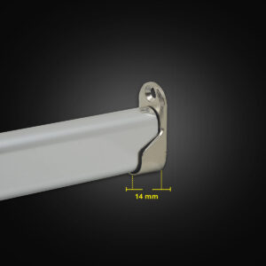 Aluminium Wardrobe Rail Silver Anodized Oval, hangs clothes