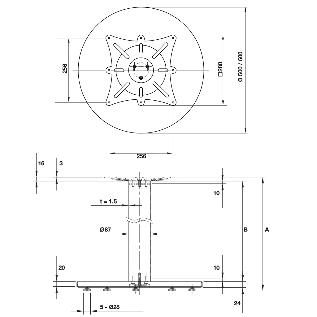 Buy Hafele Single Column Table Base Online